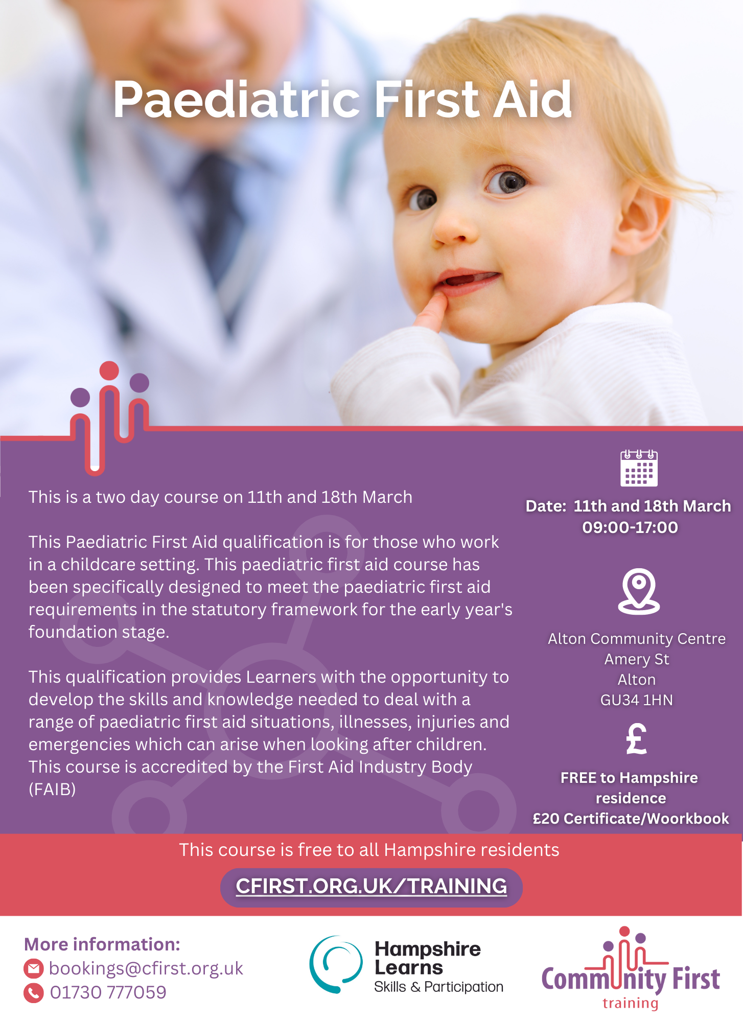 1094 Paediatric First Aid (Free, Funded, East Hants, F2F) - Training ...