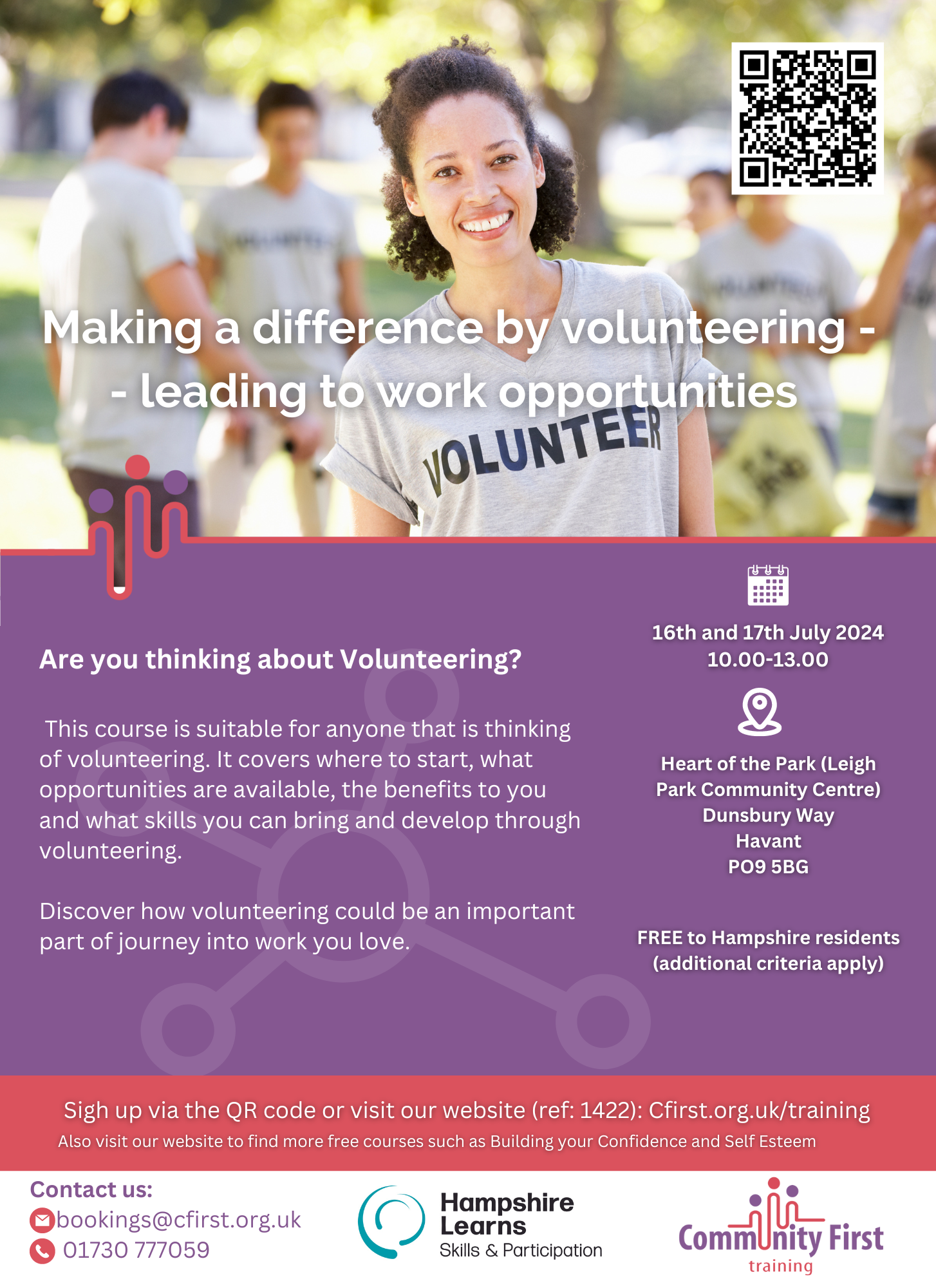 FREE Make a difference by volunteering - leading to work opportunities ...